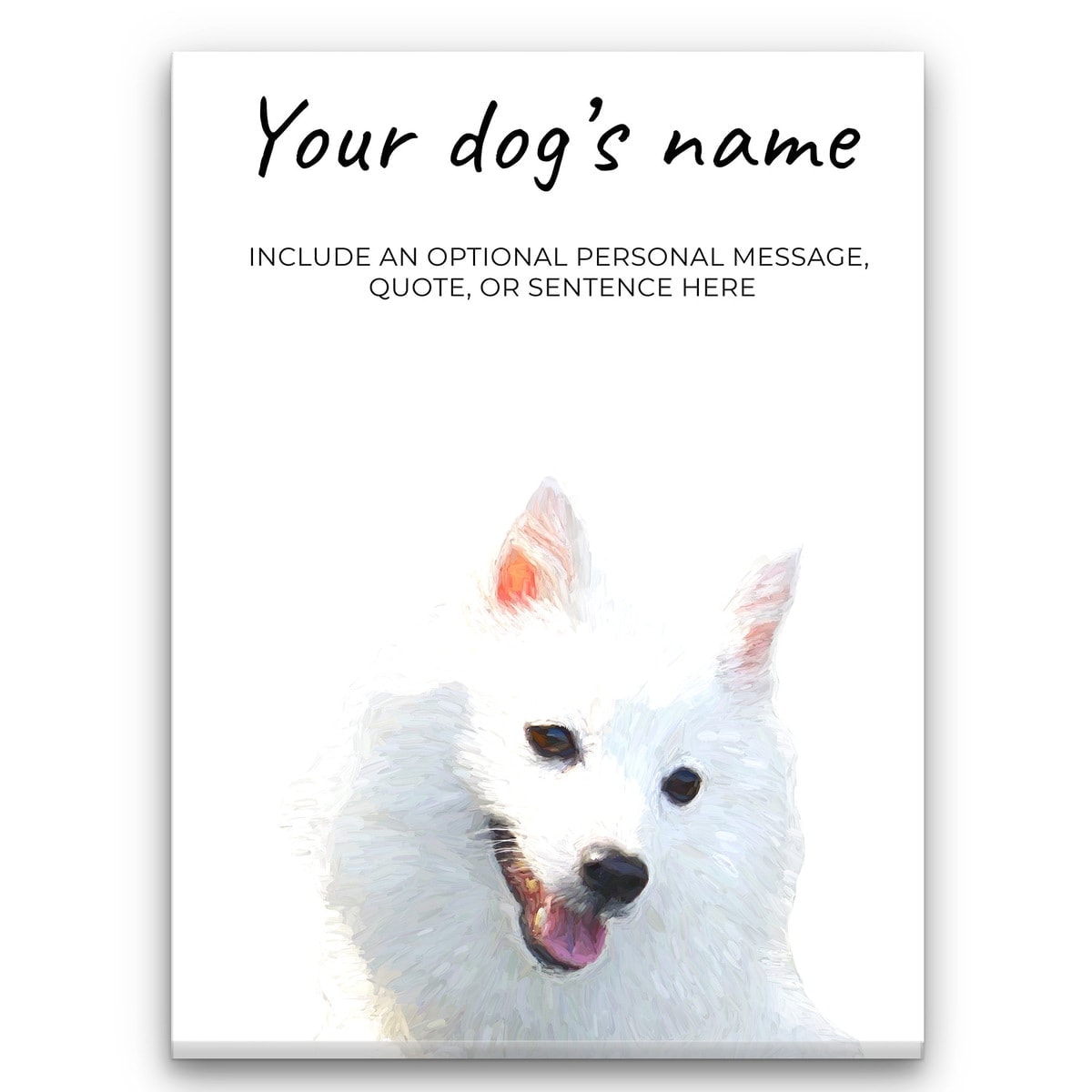 Japanese Spitz personalised canvas print - Peeping In Collection - Pre ...