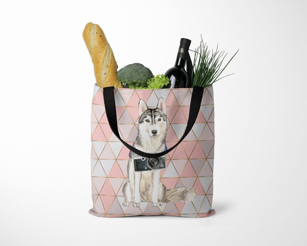 Siberian Husky Dog Tote Bag Illustrated dogs & 6 Travel inspired styles ...