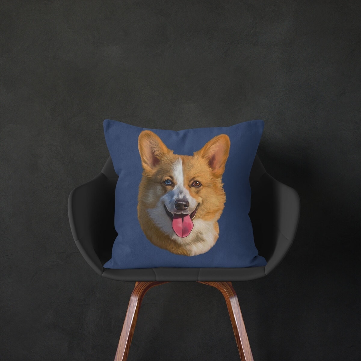 Custom Dog painting portrait throw pillow - Personalised cushion ...
