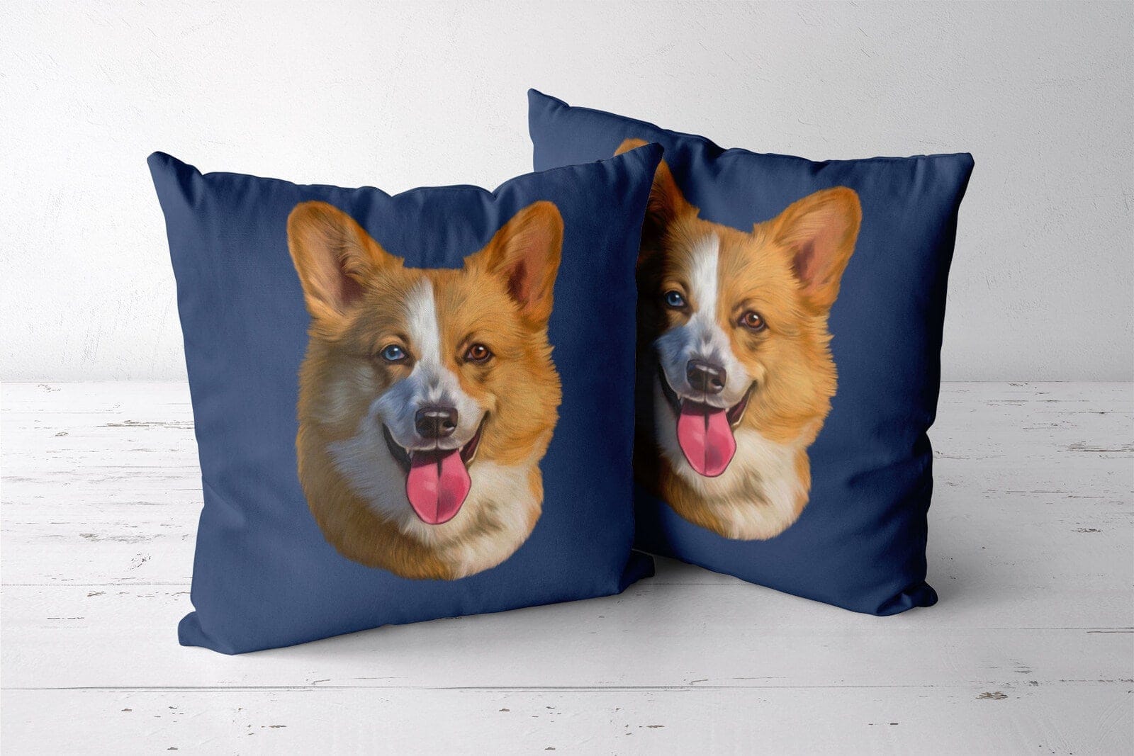 Custom Dog painting portrait throw pillow - Personalised cushion ...
