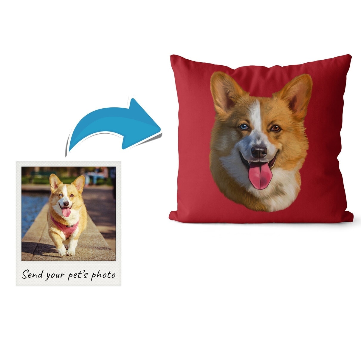 Custom Dog painting portrait throw pillow - Personalised cushion ...