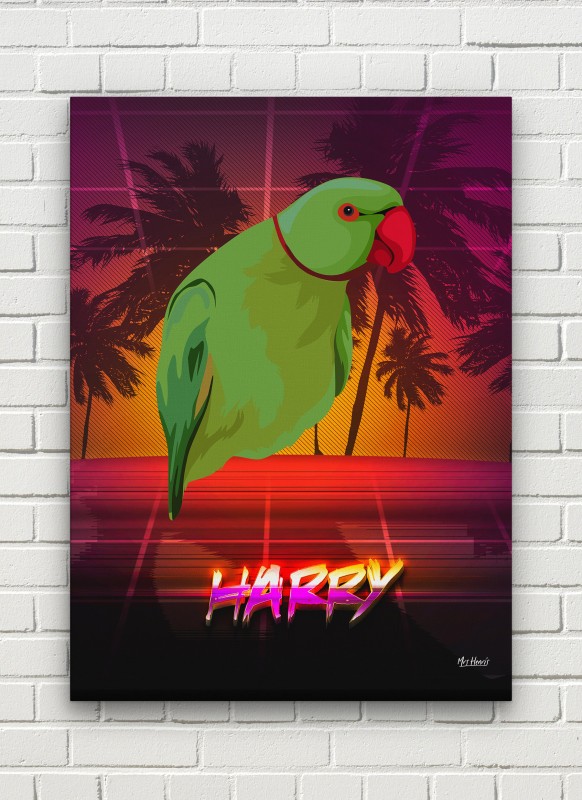 Custom Retro Arcade Style Bird Portrait - Pet illustration from photo ...