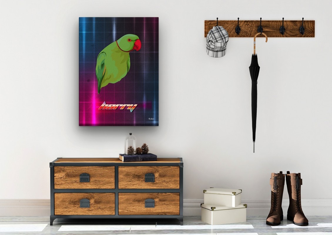 Custom Retro Arcade Style Bird Portrait - Pet illustration from photo ...