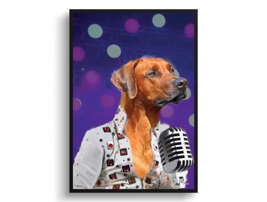 Elvis Custom Dog Portrait Painting - Framed & Un-framed Pet print from ...
