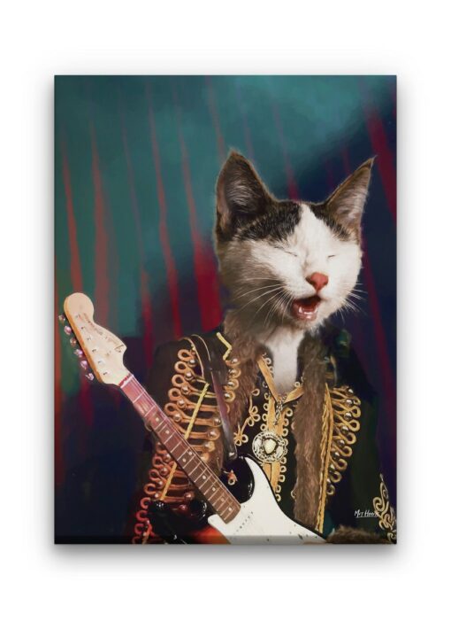 Hendrix Custom Cat Portrait Painting - Framed & Un-framed Pet print ...