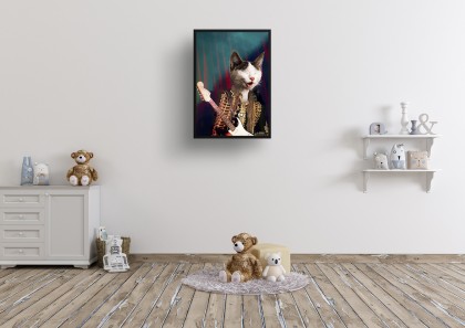 Hendrix Custom Cat Portrait Painting - Framed & Un-framed Pet print ...