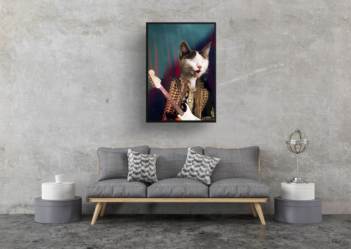 Hendrix Custom Cat Portrait Painting - Framed & Un-framed Pet print ...