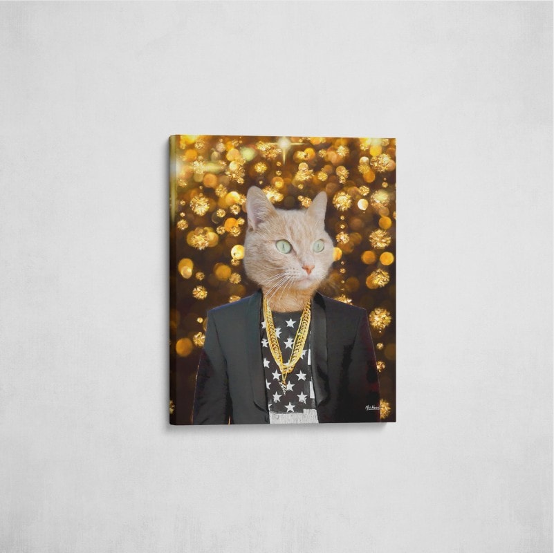 Jay-Z Style Cat Portrait - Legendary Icons pet portrait on canvas from ...