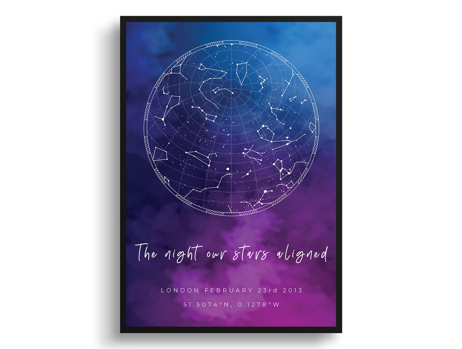Sky Background Space Custom Star Map - Personalized Constellation Map ...