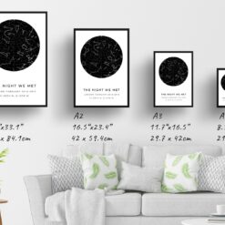 Classic White Background Custom Star Map - Personalized Constellation ...