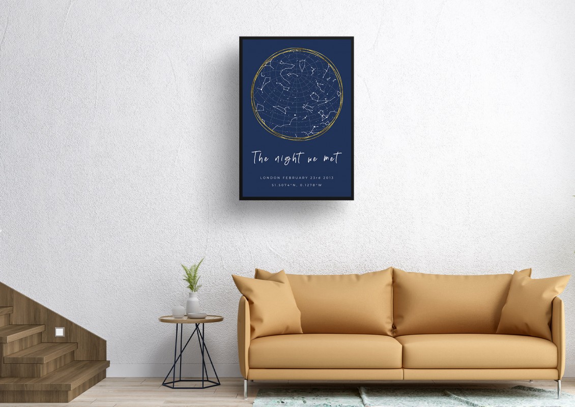 Line Drawing Custom Star Map - Personalized Constellation Map Print ...