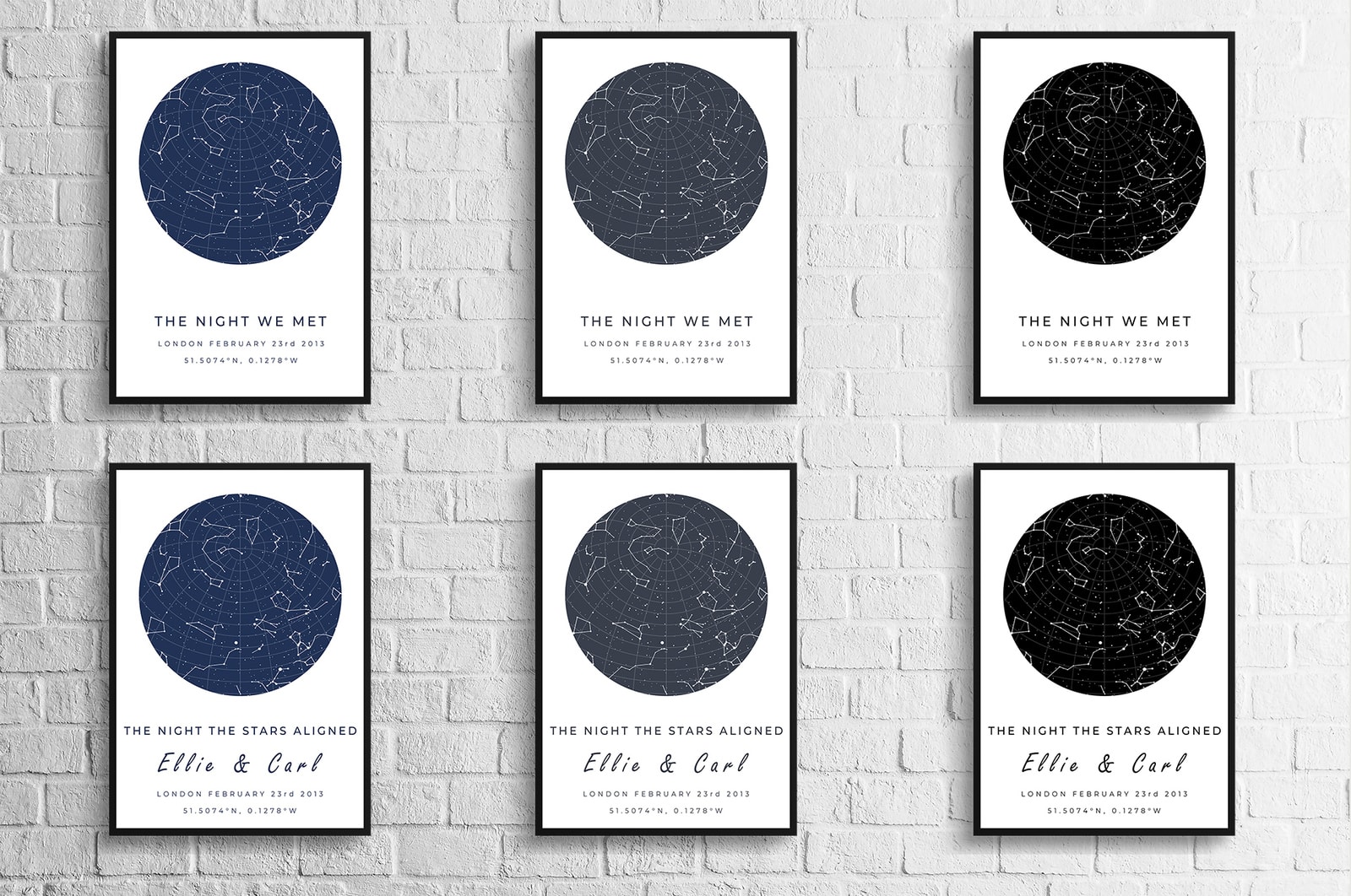 Classic White Background Custom Star Map - Personalized Constellation ...