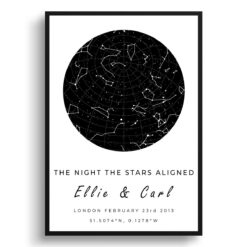 Classic White Background Custom Star Map - Personalized Constellation ...