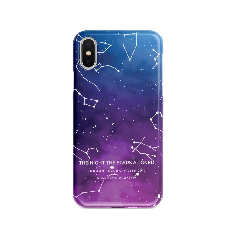 Custom Sky Blue Purple Star Map Phone Case - Personalized Constellation ...
