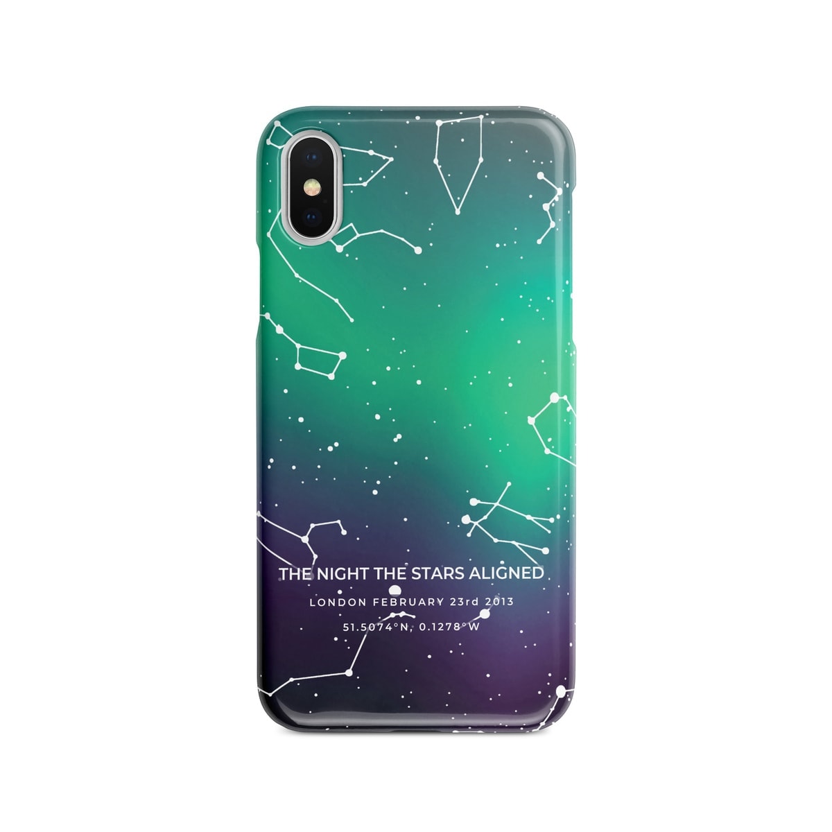 Custom White On Black Star Map Phone Case - Personalized Constellation ...