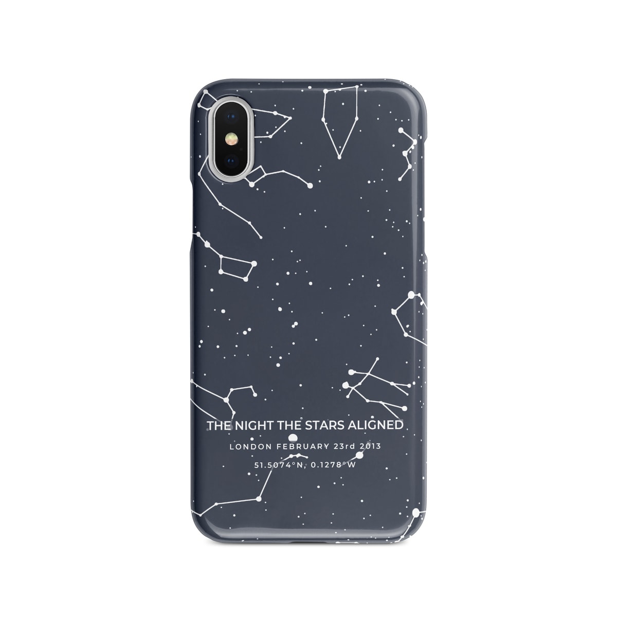 Custom White On Graphite Star Map Phone Case - Personalized ...