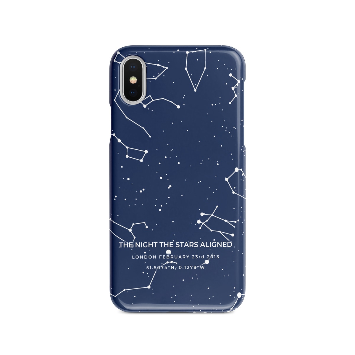 Custom White On Navy Star Map Phone Case - Personalized Constellation ...